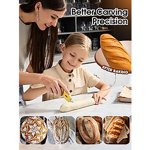 CLUEAPOP Bread Lame Sourdough Scoring Tool Extractable & Magnetic - Professional Dough Scoring Tool for Sourdough Bread Baking & Bread Making Tools - Scoring Patterns Booklet & 5 Razor Blades