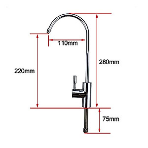Malida Food Grade Water Sink Faucet, RO Single Lever Water Filter or Water Filtration Faucet,Water Purifiers Reverse Osmosis Systems Faucet, Non air Gap Standard Faucet,Chrome.