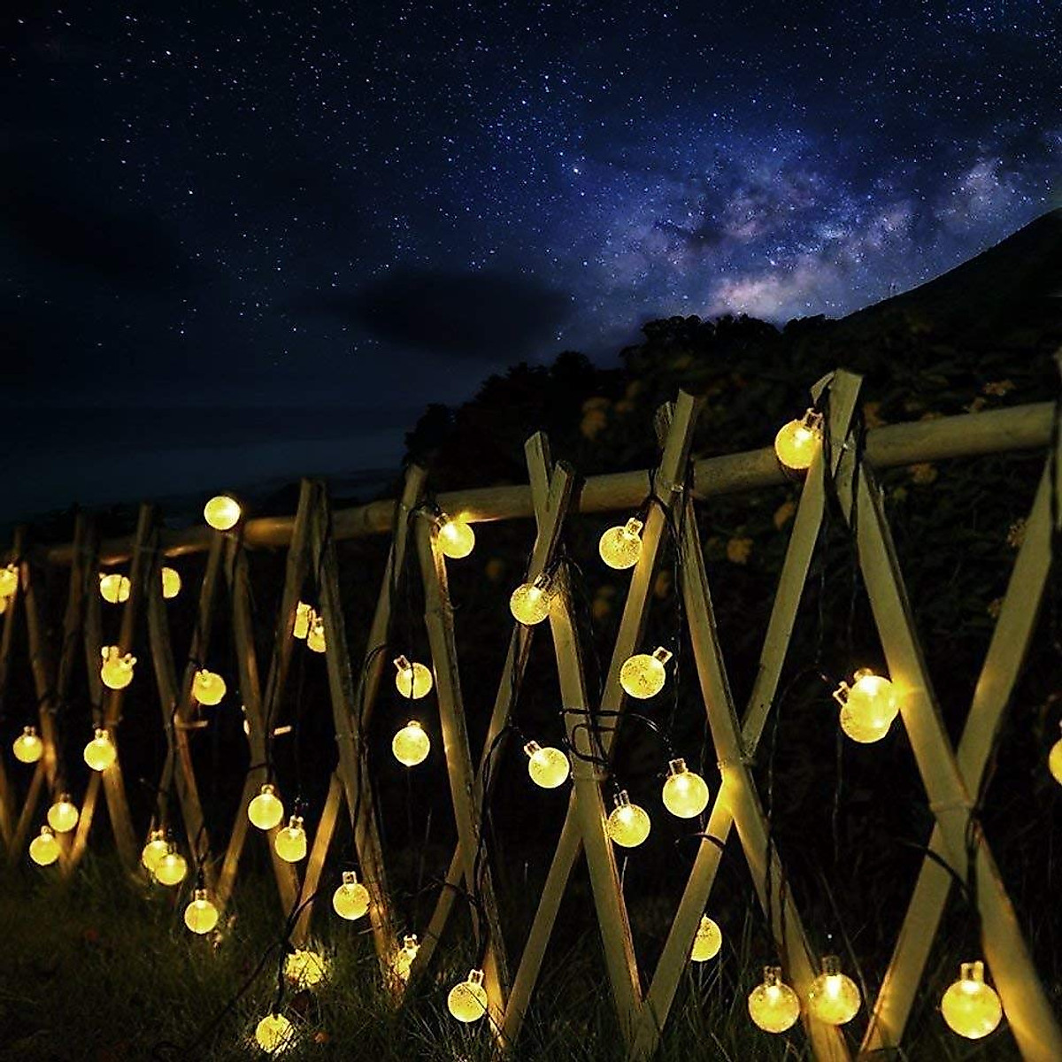 TuoPuLife Solar String Lights Outdoor, 2 Pack 21.3ft 30 LED Crystal Balls Waterproof Globe Solar Powered Fairy String Lights for Christmas Garden Yard Home Patio Wedding Party Holiday Decoration