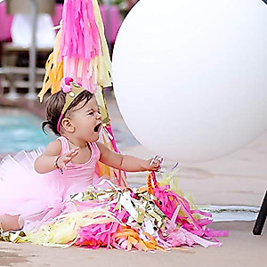 36 inch White Latex Balloons Large Round Balloon for Birthday Wedding Party Decorations,6 pcs