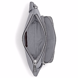 COACH Belt Bag in Crossgrain Leather, Grey Blue