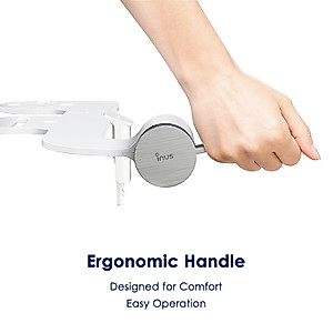 INUS Dual Nozzle Bidet Attachment for Existing Toilets Seat,Slim Non-Electric Bidet Toilet Seat Attachment with Easy-to-Hold Design Control-Stainless Steel Color