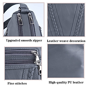 ELDA Crossbody Bags For Women Pocketbooks Soft PU Leather Purses and Handbags Multi Pocket Shoulder Bag