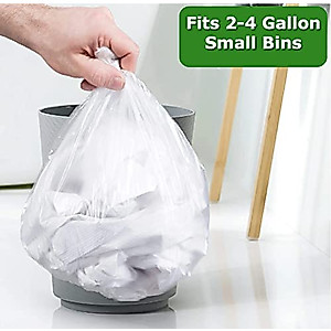 Small Trash Bags 3 Gallon Garbage Bags (440 Count) Bathroom Garbage Bags Clear Plastic Wastebasket Trash Can Liners Fits 2 Gallon 4 Gallon for Home and Office Bins (440 Bags)