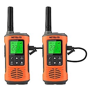 Retevis RT45P Waterproof Walkie Talkies IP67,Rechargeable Two Way Radio for Adults,22CH SOS NOAA,with 1000mAh Battery and USB-C Charger,Long Range 2 Way Radios for Skiing Fishing Boating (2 Pack)