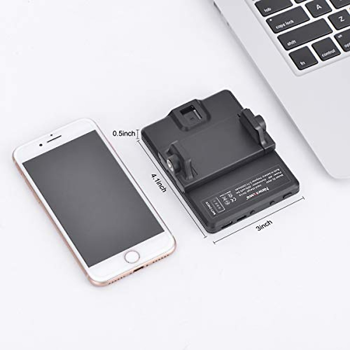 Newmowa 60 LED High Power Rechargeable Clip Fill Video Light with Front & Back Clip, Adjusted 3 Light Modes for Phone, iPhone, Android, iPad, Laptop, for Makeup, TikTok, Selfie, Vlog, Video Conference