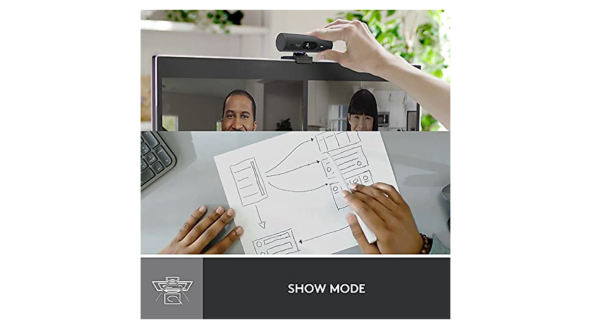 Logitech Brio 501 Webcam: Auto Light, Noise Reduction, Show Mode
