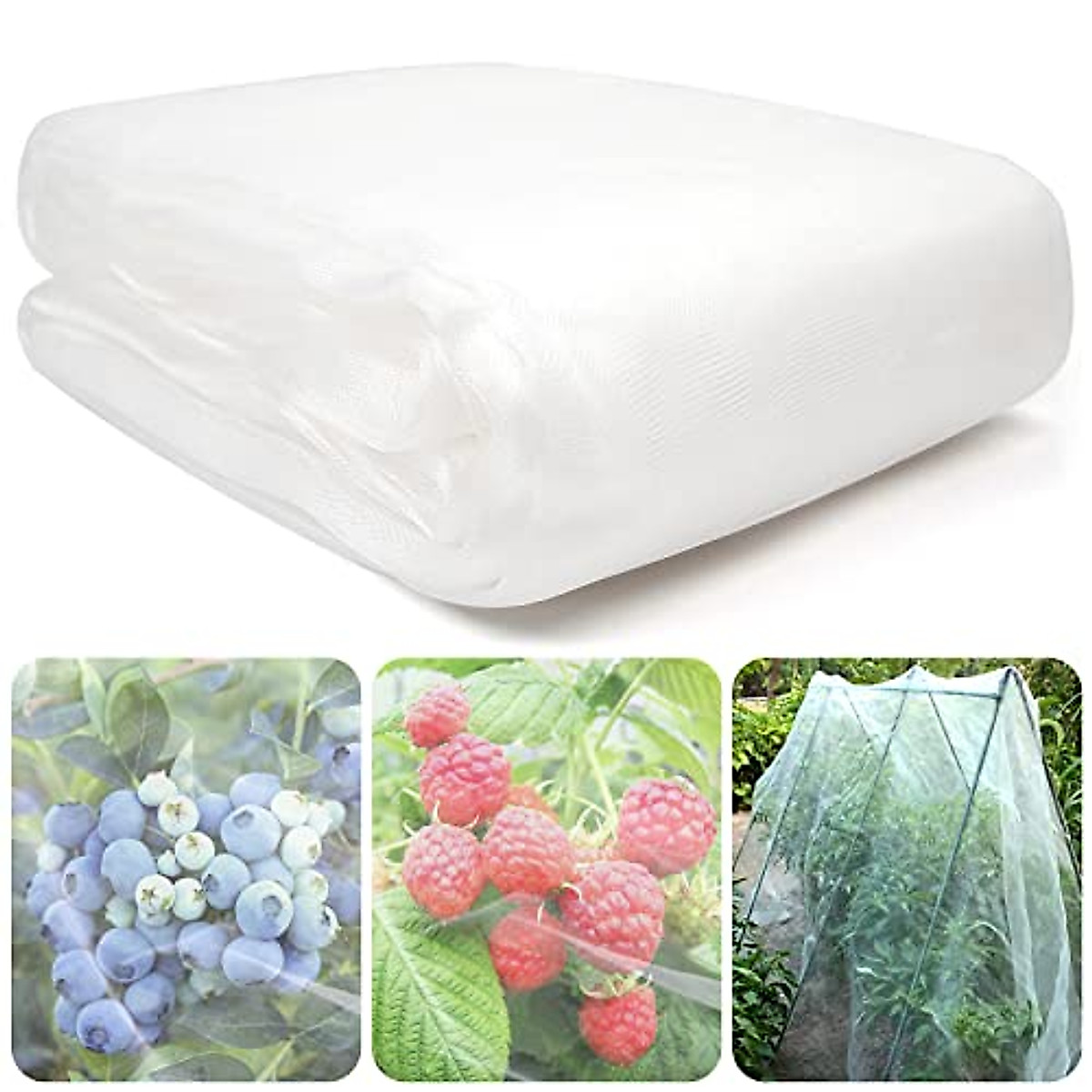 YELUCENS Garden Netting,(9.8ft-19.6ft) Garden Insect Netting Pest Barrier Mosquito Netting for Protect Vegetables Flowers Fruits Plant Covers Netting