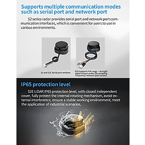 Slamtec RPLIDAR S2E Lidar Sensor 2D 360 Degree 30 Meters Scanning Radius LIDAR Scanner with Ethernet UDP Interface for ROS/ROS2 Obstacle Avoidance and Navigation of Robots