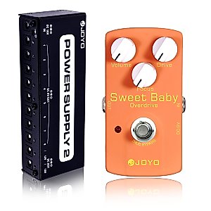 JOYO JF-36 Sweet Baby Low-Gain Overdrive Pedal Bundle with JP-02 DC 9V 18V Pedal Power Supply