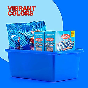 Prextex Toy Plastic Storage Bins - Pack of 4 Containers | Storage Box For Closet Organizers, Classroom Toy Bin, File Organizer, Craft Storage