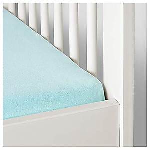 IKEA.. 703.198.01 Len Crib Fitted Sheet, White, Turquoise