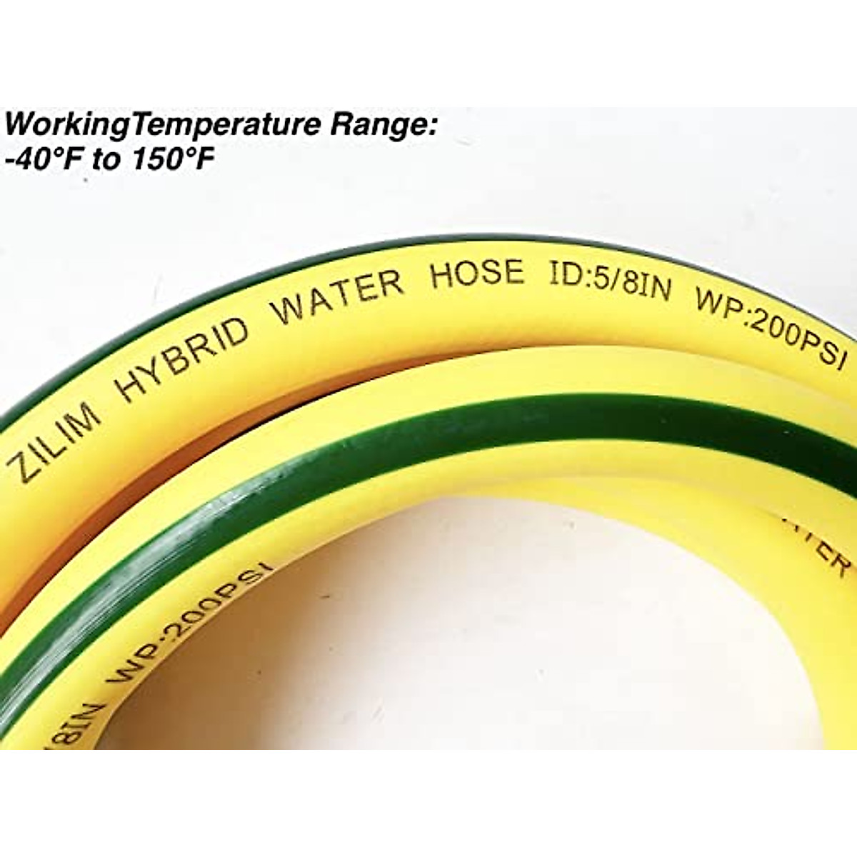 ZILIM Hybrid Garden Water Hose 5/8" X 100 FT, 160PSI Heavy Duty, Lightweight, Flexible,Non-kinking with Swivel Grip Handle Female and 3/4" GHT Solid Brass Fittings, Car Washing&Yard