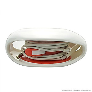 Geekria in-Ear Headset Smart Storage Box/Headphone Cable Storage Organizer/Earbuds Holder Case/Earphone Bobbin Winder Wrap/Cord Tangle-Free Portable Manager/Wire Keeper (White)