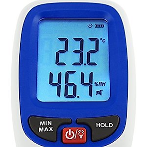 Gain Express Digital Humidity & Temperature Meter Hygrometer Psychrometer, Dew Point and Wet-Bulb Temperature Range -4~158°F, Humidity Range 0~100% RH, Min/Max Hold, LCD Backlight