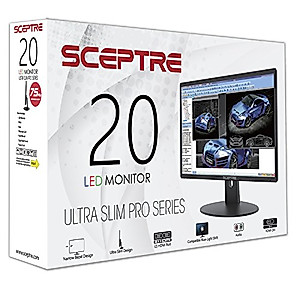 Sceptre 20" 1600x900 75Hz Ultra Thin LED Monitor 2x HDMI VGA Built-in Speakers, Machine Black Wide Viewing Angle 170° (Horizontal) / 160° (Vertical)