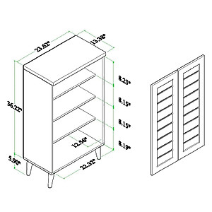 Baxton Studio Salma Modern and Contemporary Walnut Brown Finished Wood 2-Door Shoe Storage Cabinet