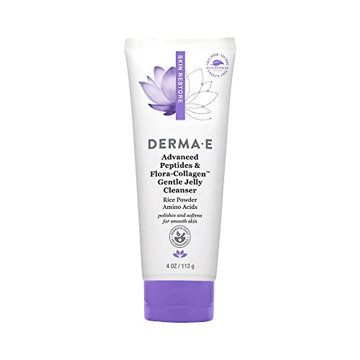 Derma E Advanced Peptides and Flora-Collagen Gentle Jelly Cleanser – Cleansing Face Wash Brightens, Hydrates and Reduces Appearance of Facial Lines and Wrinkles, 4 Oz
