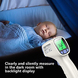 Jumper Medical Forehead Thermometer, Non Contact Thermometer for Forehead and Object Surface Measurement with Instant Reading and Fever Warning for Kids and Adults (Sky Blue)