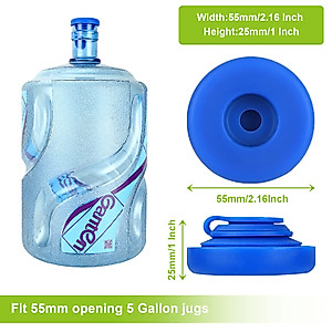 QTLCOHD 8 Pack 5 Gallon Water Jug Cap Reusable 5 Gal Water Jug Caps Silicone Water Bottle Caps Water Jug Cover Replacement No Spill for 55mm Standard/Screw/Crown Bottle Water Dispenser Caps