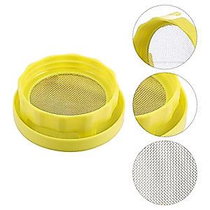UPKOCH 3pairs Germination Salad Alfalfa, Yellow Practical Grow Jars Stand Maker Screen Legs Sprouting Bean Lids Water Sprout Stainless Screens Tray Steel Seeds Plastic Mung Tool Kit
