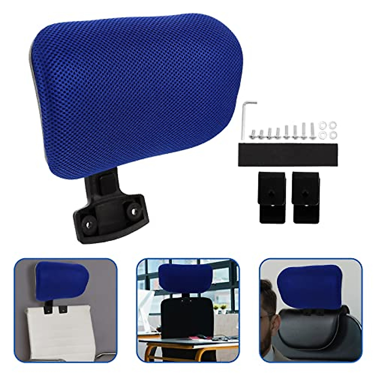 Tofficu Office Chair Headrest Attachment Computer Chair Headrest Adjustable Chair Head Cushion Head Rest for Office Chair(3.0cm Fixing Clips)