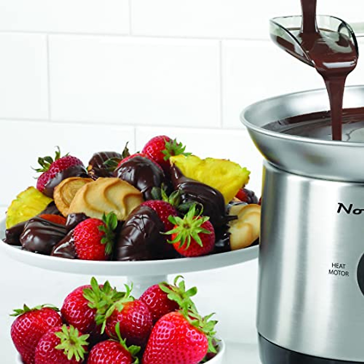 Nostalgia Electric Chocolate Fondue Fountain, 32-Ounce, 4 Tier Set, Fountain Machine for Cheese, Melting Chocolate, Liqueurs, Stainless Steel