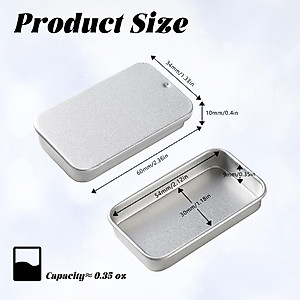 15 Pcs Slide Top Tin Containers Mini Metal Tin Box Containers Storage Boxes with Lid for Small Items for Candies Jewelry Crafts Pills Survival Kit (black white silver)