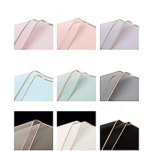 Rikyo 20pcs/10 Color Gold Edge Flower Gift Wrapping Paper,Waterproof No Fade Translucent Flower Shop Paper,DIY Wrapping For Valentine's Day Wedding Flower Bouquet Clothing Shirt Shoes 22.8x 22.8