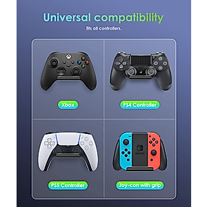 6 Pack Foldable Controller Wall Mount Holder for Xbox PS5 PS4 PS3 Switch Pro Strong Adhesive/Screw Upgraded Controller Stand Hanger with Anti-slip Pad Universal Gaming Remote & Headphone Accessories