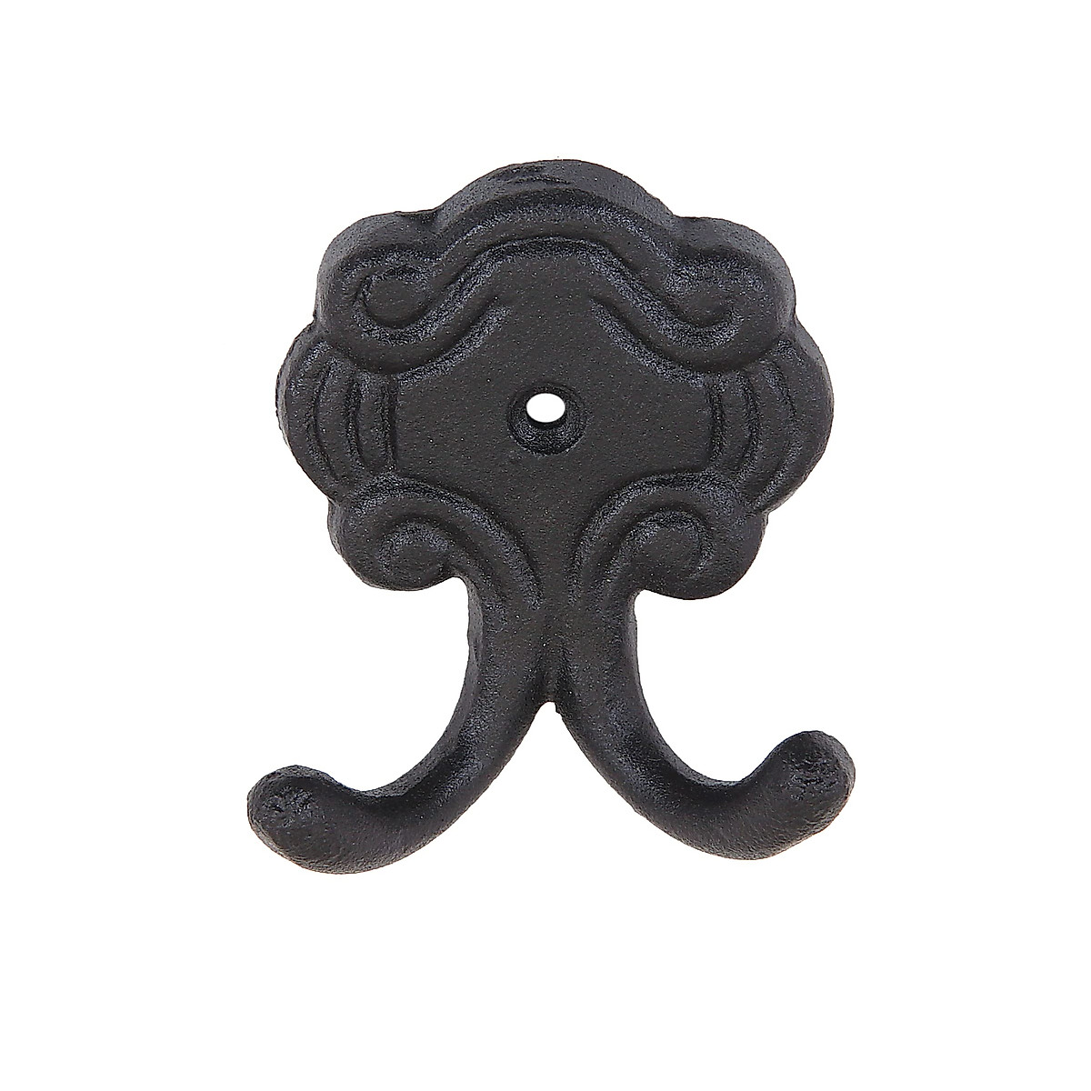 Decorative Cast Iron Wall Mounted Hooks | Pack of 3 | Heavy Duty Black | Hooks for Bathroom, Bedroom, Hat Hooks, Purse Rack, Coat Hook, Mudroom | Include Mounting Hardware