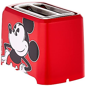Disney DCM-21 Mickey Mouse 2 Slice Toaster, Red/Black, 1