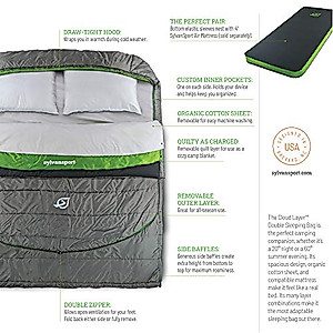 SylvanSport Cloud Layer Sleeping Bag for Adults - Adjustable Layers for 3-4 Season use - Integrated Cotton Sheet