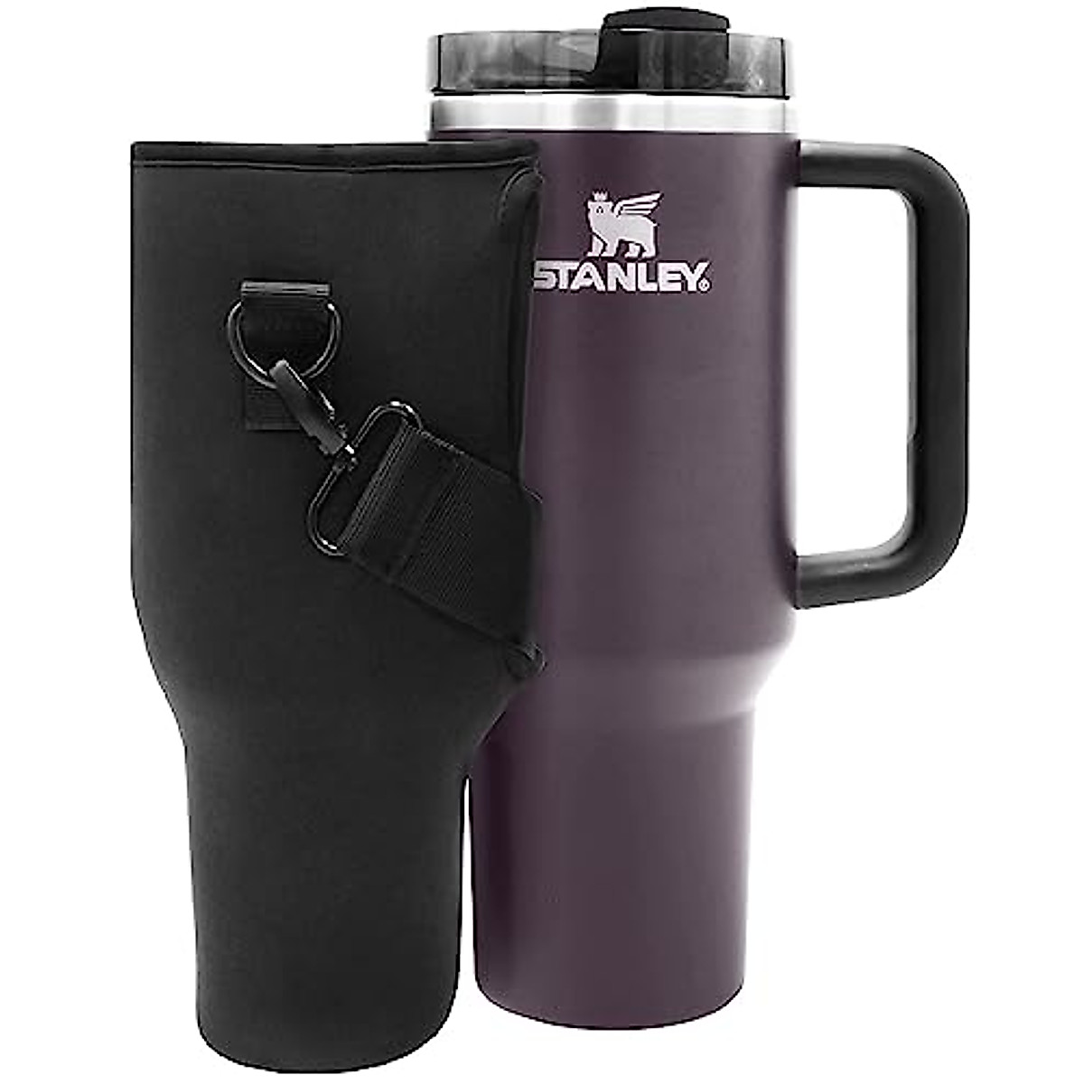 Fitted Sling Bag for Stanley 40 oz Tumbler with Handle, Protective Sleeve Replacement Cover with Shoulder Strap, 40oz Adventure Quencher Cup Accessories (Fits H2.0 FlowState with Straw Lid (Neoprene)