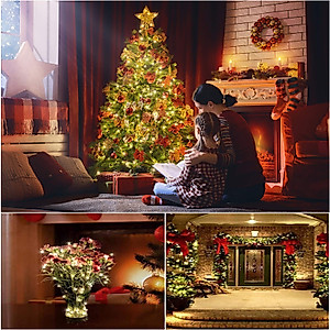 XUNXMAS Outdoor Indoor String Lights Christmas 300LED Warm White Fairy Lights 99ft Green Wire Dimmable with Remote Control, Waterproof Fairy Light for DIY Christmas Tree Bedroom Patio Party Decor