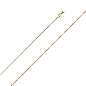 Ioka 14K Yellow Gold Star of David Charm Pendant with 0.9mm Wheat Chain Necklace - 16"