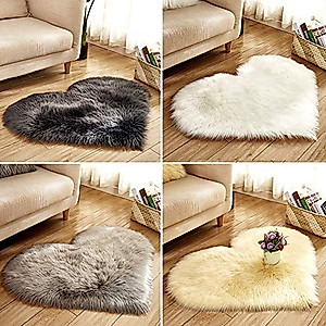 litymitzromq Ultra Soft Indoor Modern Area Rugs, Plush Heart Shape Non-Slip Living Room Mat Carpet Cushion Area Rug Home Decor for Children Bedroom Home Decor Nursery Rugs(Dark Grey)