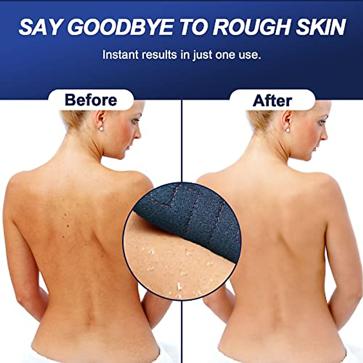 Exfoliating Back Scrubber for Shower, Double-Sided Back Scrub Washcloth with Handles, 38 Inches Body Exfoliator Bath Tool to Clean Your Body Deeply for Men & Women Skin Care