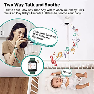 Simyke Smart Video Baby Monitor WiFi Smart Phone 1080P Camera,AI Detection,Cry Monitor and Lullabies,HD Night Vision,Two-Way Audio,Cloud & SD Card Storage,Connect Smart Watch App Control