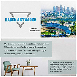 Los Angeles California Panoramic Skyline Cityscape Aerial Over Stadium Print On Canvas Wall Artwork Modern Photography Home Decor Unique Pattern Stretched and Framed 3 Piece