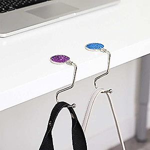 SagaSave 4Pcs Handbag Hook Table Hook Hanger Under Counter Bags Storage Desk Bag Hanger Portable for Girls Women