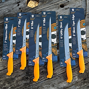 Mercer Culinary Mercer Sport Knife, 9" Utility Fishing Slicer, Scalloped, Orange M13801, One Size, Multi