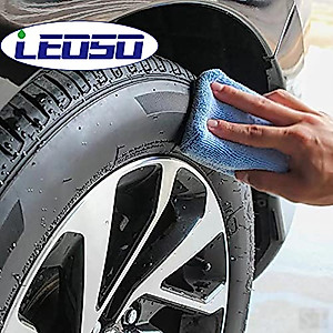 LEOSO 10 Pack Car Wax Applicator Pad Rectangle Foam Premium Grade Microfiber Applicator Pads