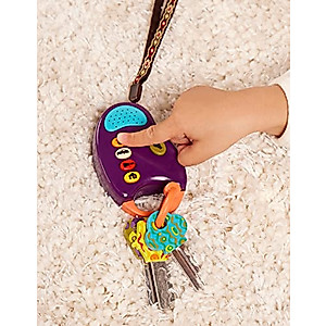 B. toys – Purple FunKeys – Toy Car Keys – Key Fob with Lights & Sounds – Interactive Baby Toy – Pretend Keys for Babies, Toddlers – 6 Months +