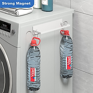 Magnetic Hanger Organizer, Thipoten 2Pack Hangers Holder for Dryer/Washing Machine, Holding up to 30 Velvet/Wire/Plastic Hangers, Perfect Space Saver for Laundry Room (2, White)