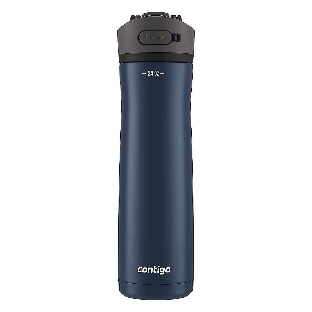 Contigo Ashland Chill 24oz Stainless Steel Water Bottle with Leakproof Lid & Straw, Smart Temperature Technology Keeps Beverages Hot and Cold, Ideal for Travel, Work, School - Silver Finish