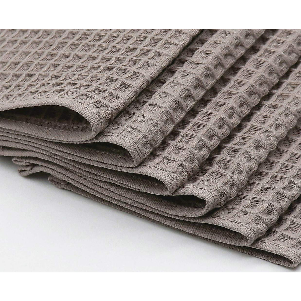 GQZLUCK 100% Natural Cotton Dish Towels Classic Waffle Weave Dish Cloths, Soft Ultra Absorbent Bath Hand FaceTowel, Fast Drying Lightweight Washcloth, Set of 6 (Dark Grey)