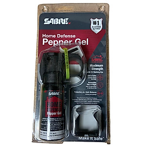 Home Self Defense SABRE pepper gel with wall mount 12 bursts18 Ft glow dark top perfect size for home, office, car, purse, back pack