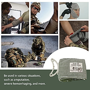 RHINO RESCUE 6" Israeli Style Emergency Bandage, Compression Trauma Wound Dressing, Medical Sterile Vacuum Sealed, Combat Tactical First Aid Kit IFAK Supplies, 2 Count