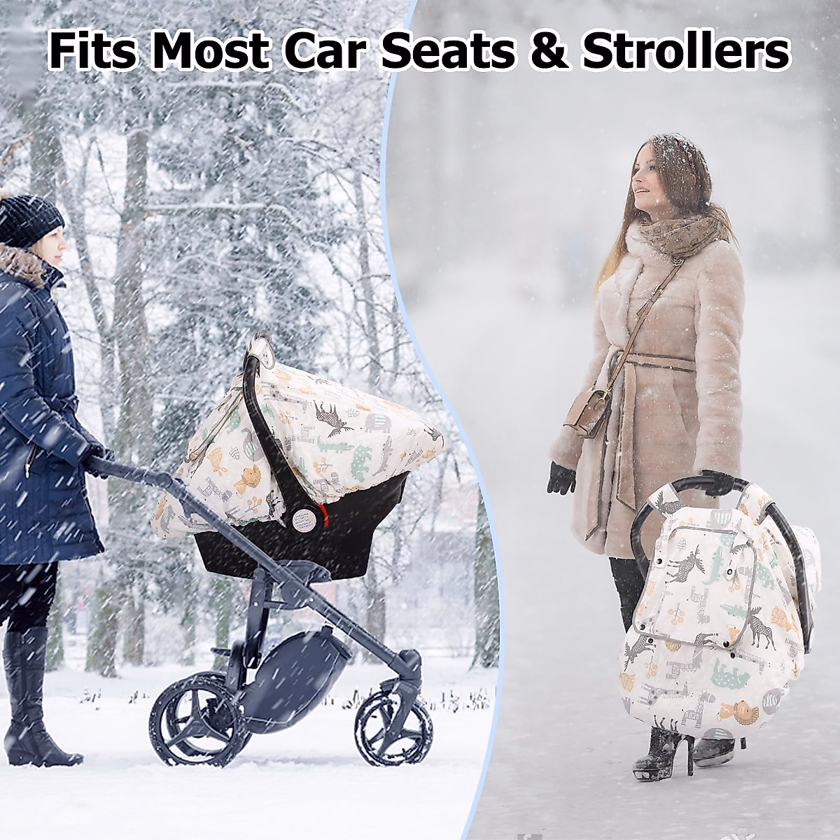 Car Seat Cover Baby, Muslin Baby Car Seat Cover, 3 in 1 Carseat Sover, Carseat Cover for Baby Easy to Get in & Out